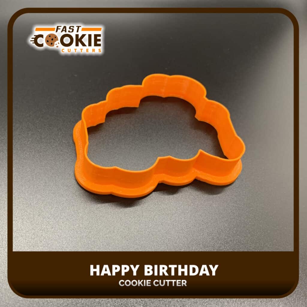 Happy Birthday Cookie Cutter with Stamp or Stencil - Fast Cookie Cutters