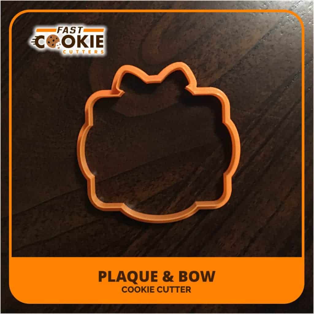 Plaque & Bow Cookie Cutter - Fast Cookie Cutters