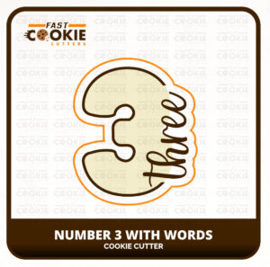 Numbers with Words Cookie Cutter - Fast Cookie Cutters