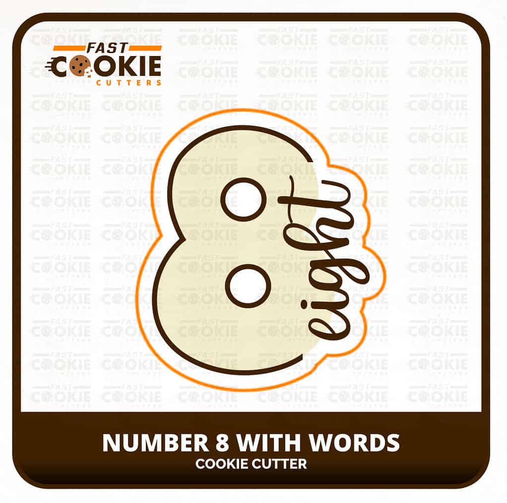 Numbers with Words Cookie Cutter - Fast Cookie Cutters